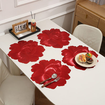 浮雕花蕊PVC隔热防烫餐垫