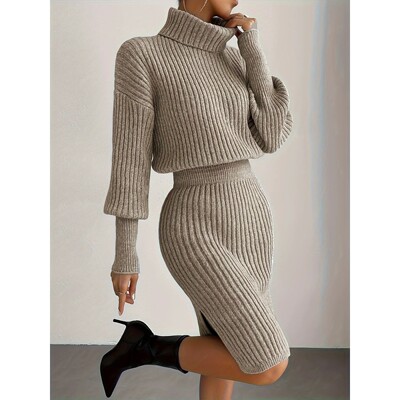纯色女士无腰带套头连衣裙Solid color waistless pullover dress