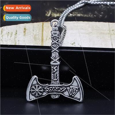 stainless steel necklaces niche tide wh runes giant axe pend