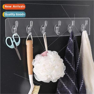 No-hole six rows hooks strong sticker -marking wall-mounted