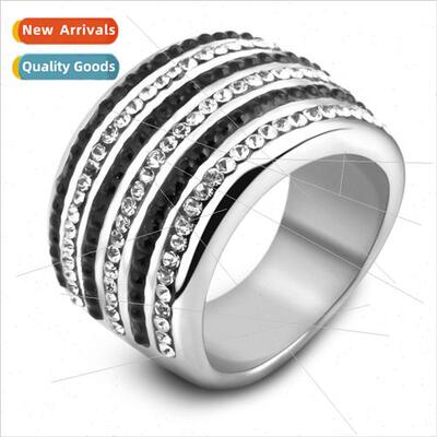 Europe new retro fashion 6 rows black whe diamond X full dia