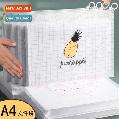 Cute a4 finger ring file bag transparent data organizer适用o