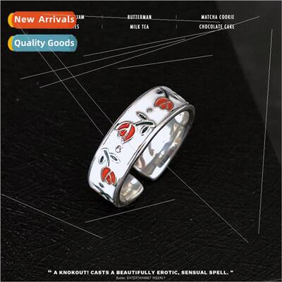 Tulip Flower Floral Ring Women Premium Opening Adjustable