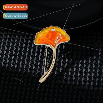 mple high-grade oil drop enamel gradient color ginkgo biloba