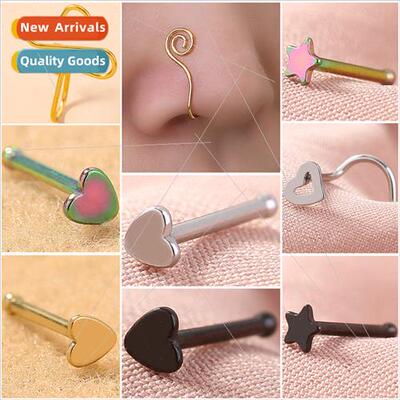 Europe nose stud body piercing unisex straight rod simple lo