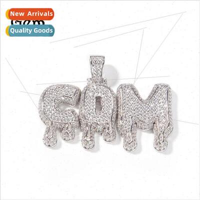 Europe hip-hop new water drop English letter pendant plating