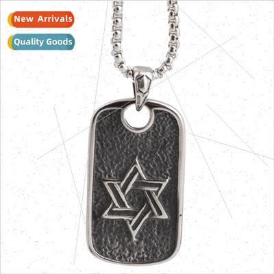 Europe vintage tanium steel cross evil hexagram simple geome