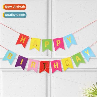 Creative birthday hanging flag fishtail flag party decoratio