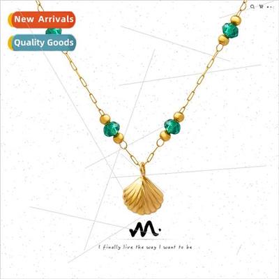 Korea Hundred nd ins lingering crystal beads scallop pendant