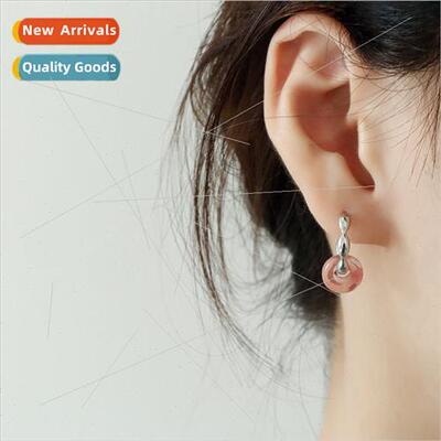 Peace buckle earrings clashing color agate earrings black ja