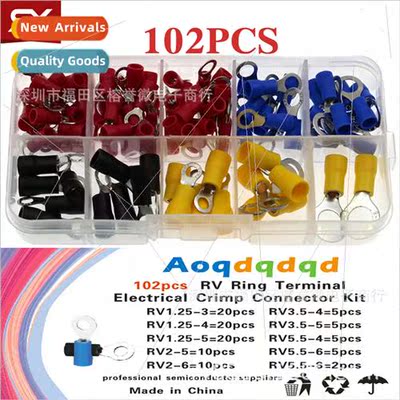 102PCS RV1.25 2 3.5 5.5 Cold Voltage Terminal Block Round Wi