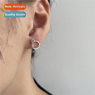 Hollowed out cat earrings to raise ear holes daily versatile