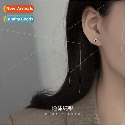 S925 silver earrings Korea exquise cute hollowed out wire ba