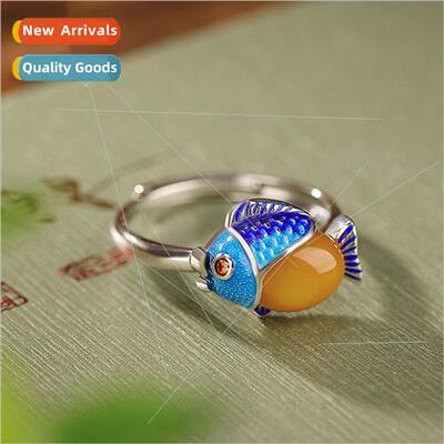 Imation beeswax enamel small fish ring female cute fashion s