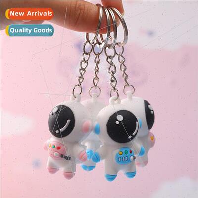 Astronaut keychain cartoon silicone spaceman car key chain c