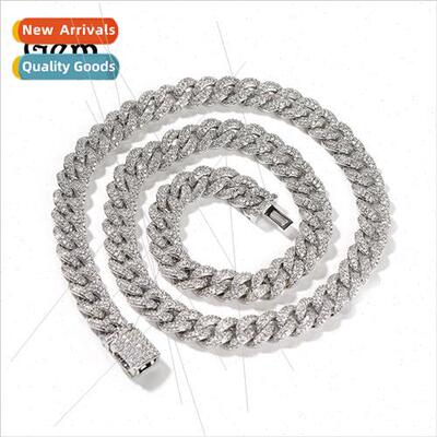 Hip Hop Encrypted Full Diamond 8MM Cuban Chain Punk Rock Men
