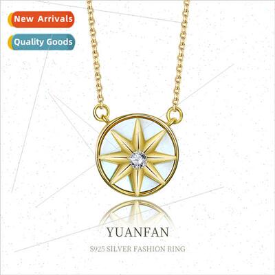 925 silver Rotating Compass Octomom Necklace Women Europeins
