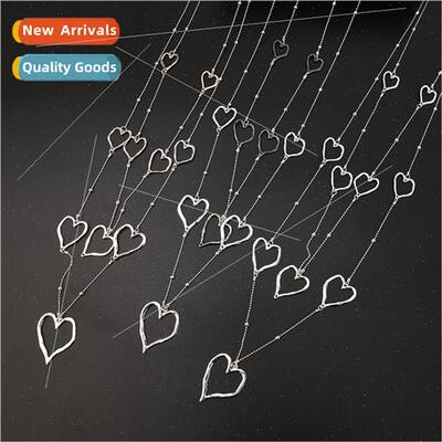 Europe Sweater Chain Women Double Layers Heart Shaped Delica