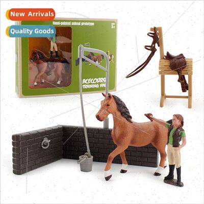 Animal Farm Scene Model Toys Wash Horse Set Solid Stallion B