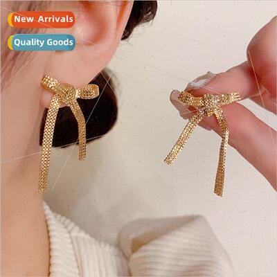 Celebry bow earrings ins fashion cold simple earrings earrin