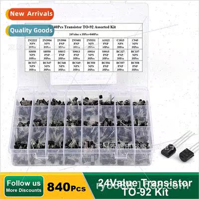 840PCS TO-92 Diode Transistor Set 24 zes 35 NPN PNP Each
