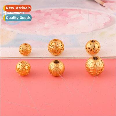 Color preservation sgold blessing round beads double-sided t