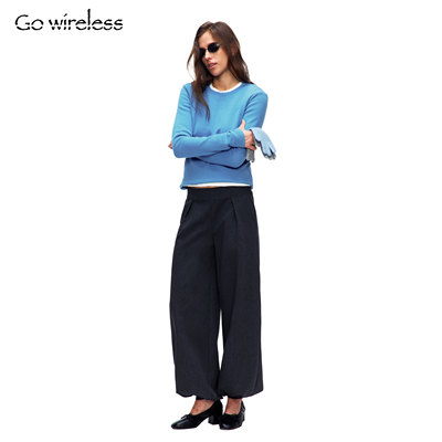 Gowireless 灯笼束脚 羊毛混纺松紧腰宽松显瘦休闲西装裤
