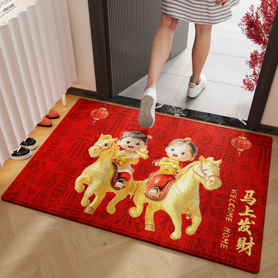 传统福娃新年迎福地垫26马年蹭脚