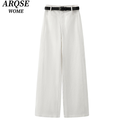 艾诺丝旺京官方旗舰店2026春季新品款高腰直筒阔腿牛仔裤女3243