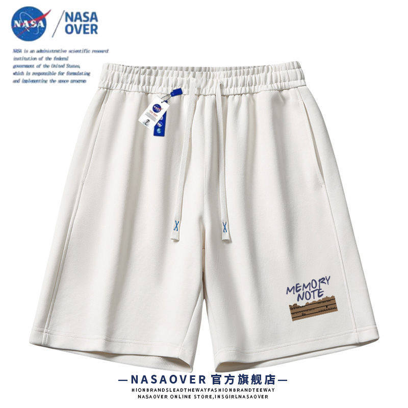 NASA短裤男美式外穿沙滩夏季重磅大码中裤休闲情侣宽松五分直筒裤