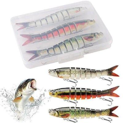 3Pcs Sinking Wobblers Fishing Lures 135mm/20g Multi Jointed