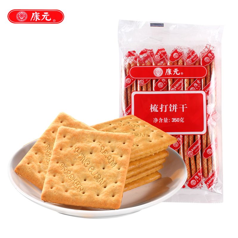 康元梳打饼干350g小包装下午茶点课间办公室零食老牌子苏打发酵饼