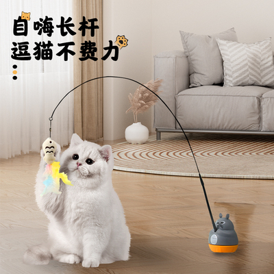 卡通龙猫逗猫棒自嗨解闷钢丝羽毛