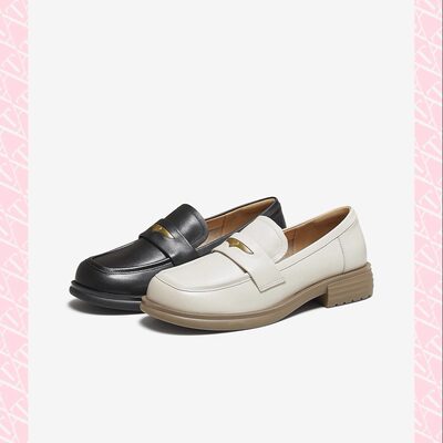 专柜正品他她2025秋款女鞋时尚休闲深口乐福鞋一脚蹬单鞋CG901CA5