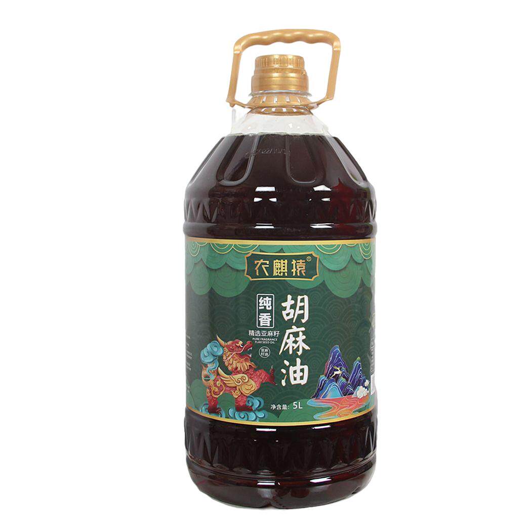5L装正宗亚麻籽物理压榨甘肃特产纯香现榨非转基因包邮胡麻籽油