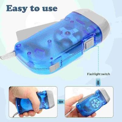 3 Pcs Hand Crank Flashlight LED Emergency Light Plastic