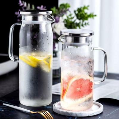 heat-resistin Glass Jug with Lid Ice Tea Water juice cup set