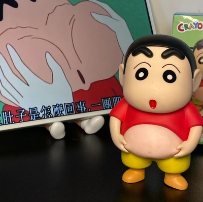 蜡笔小新软硅胶大肚皮可爱卡通礼物设计潮玩手办包租婆阿呆公仔
