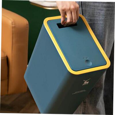 Rubbish Can Kitchen Toilet Trash with Press Lid Garbage Bin