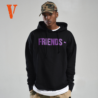 VLONE Hoodie Friends 经典大Logo连帽卫衣 男女同款 黑色