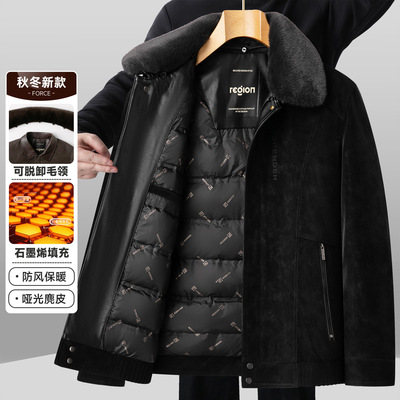惠绅石墨烯棉绒加厚秋冬季皮夹克