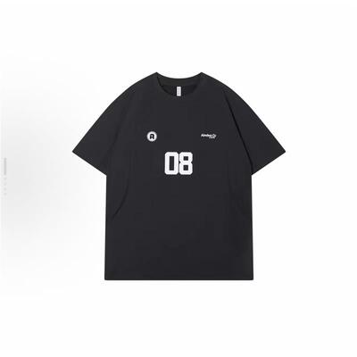 OWOX 美式复古运动风字母套头圆领宽松短袖T恤 男女同款