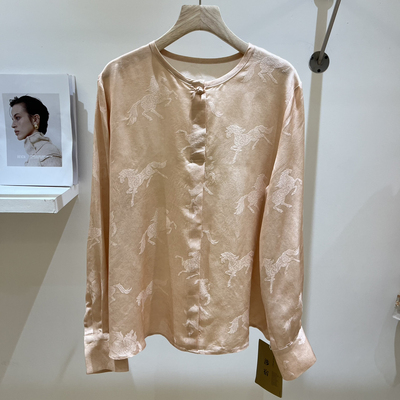 馨26年早春女装新中式国风复古提花上衣小衫TDC-0490