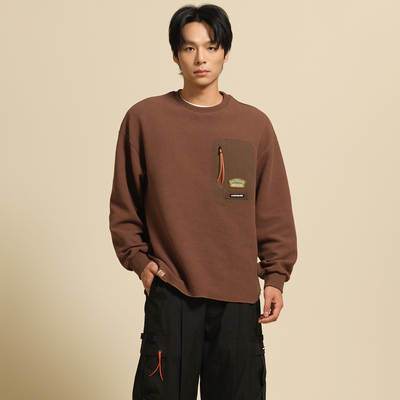 吉考斯工业GCREW IN WOODS户外重磅华夫格圆领套头卫衣长袖外套