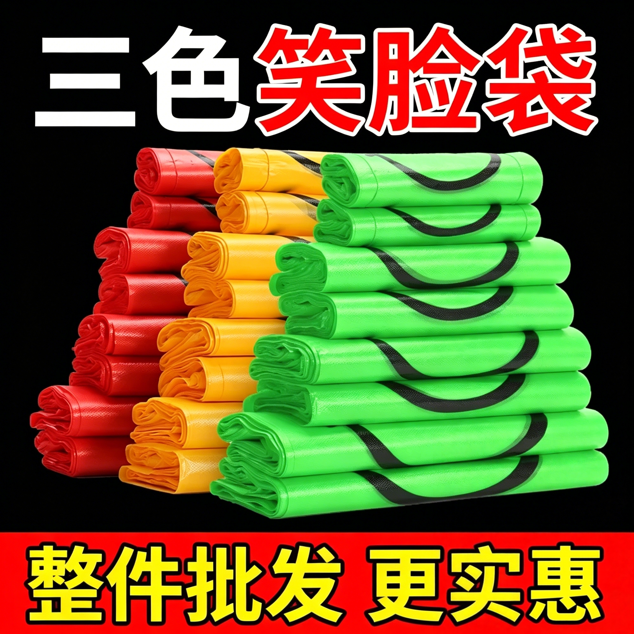 塑料袋笑脸食品级打包方便背心袋加厚垃圾袋手提超市购物包装袋子