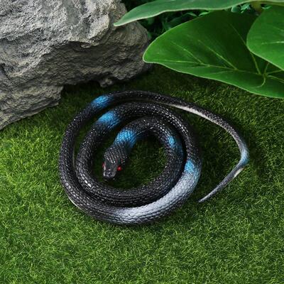 Prank Props Realistic Rubber Black Round Head Snakes Fake Sn