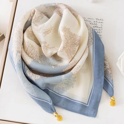 2025新款磁吸扣丝巾方巾三角棉麻保暖围巾高级感护颈围脖时尚百搭