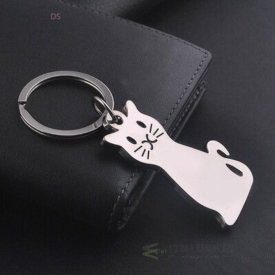 Keychain Cat Pendants DIY Men Jewelry Car Key Chain Ring Hol
