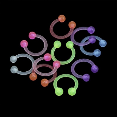 10PCS/20PCS  Luminous Acrylic Tongue Ring  Wo Ear Septum Nip