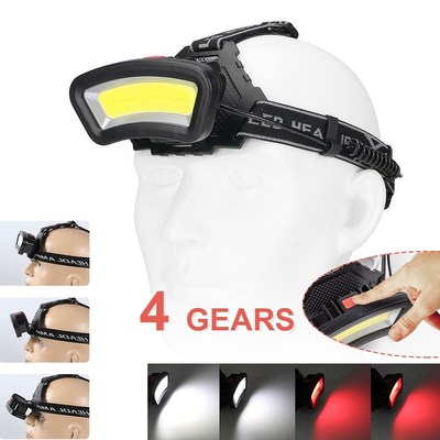 Led headlamp USB Rechargeable red white light Fishing headli